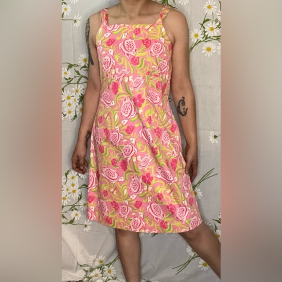 Key West | Dresses | Key West Pink Green Neon Dragonfly Sea Turtle All ...